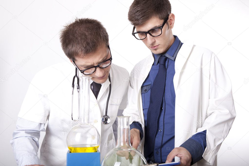 Two young male laboratory technicians — Stock Photo © armin6 #11640238