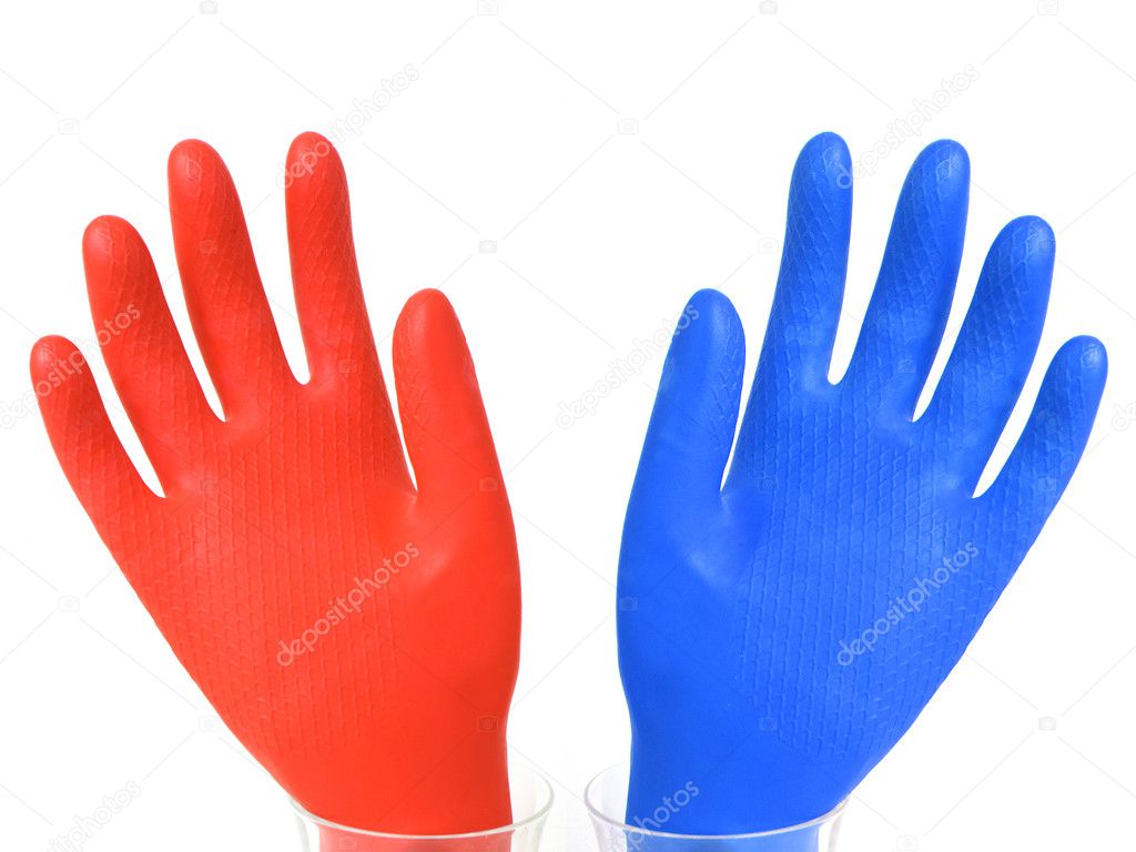 manos azules y rojas — Foto de stock © madarakis #11418054