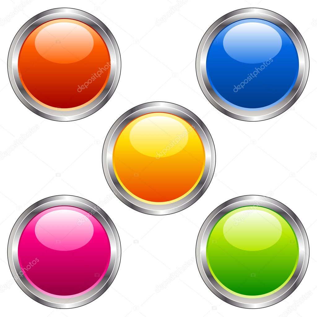Glossy Buttons — Stock Vector © Happyroman 11494889