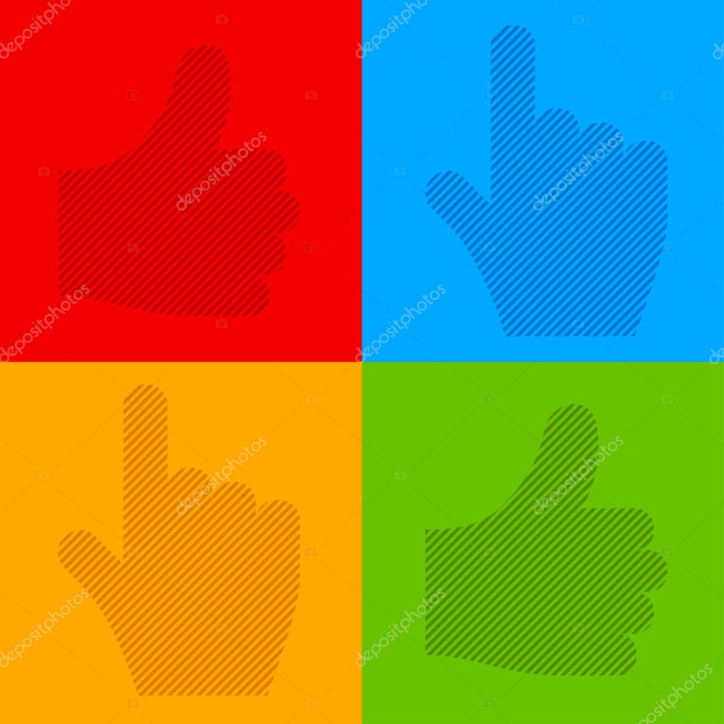 Striped transparent cursor hands Stock Vector by ©happyroman 11497097