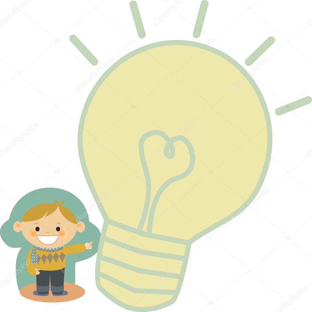 Un niño apuntando a un foco de luz — Foto de stock © sparkstudio #12008724