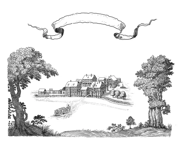 Old village drawing Stock Photos, Royalty Free Old village drawing ...