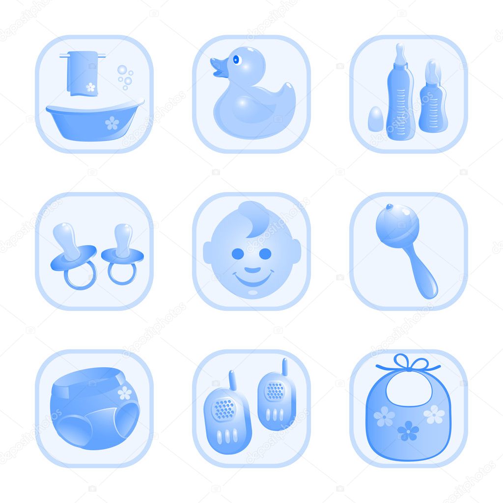 Baby-Icons in blue. Vector-Illustration Stock Vector Image by ©tatus ...