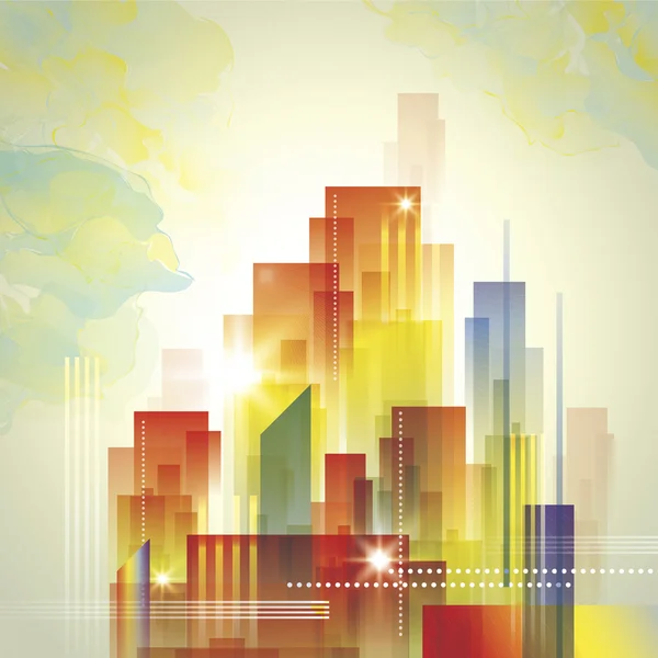 Abstract cityscape background vector — Stock Vector © dahabians #24517337